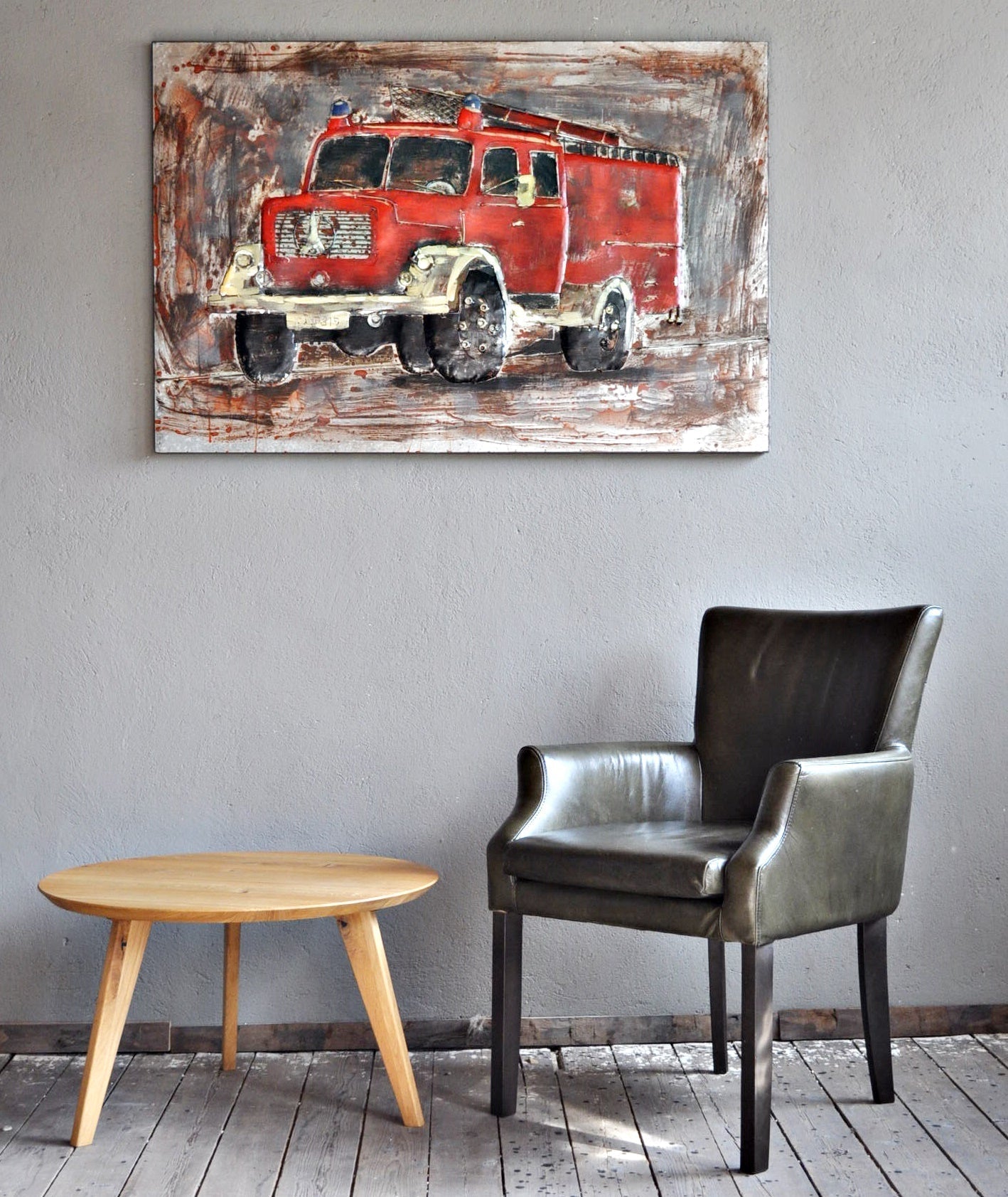 Metallbild Feuerwehr New York City 3D Optik