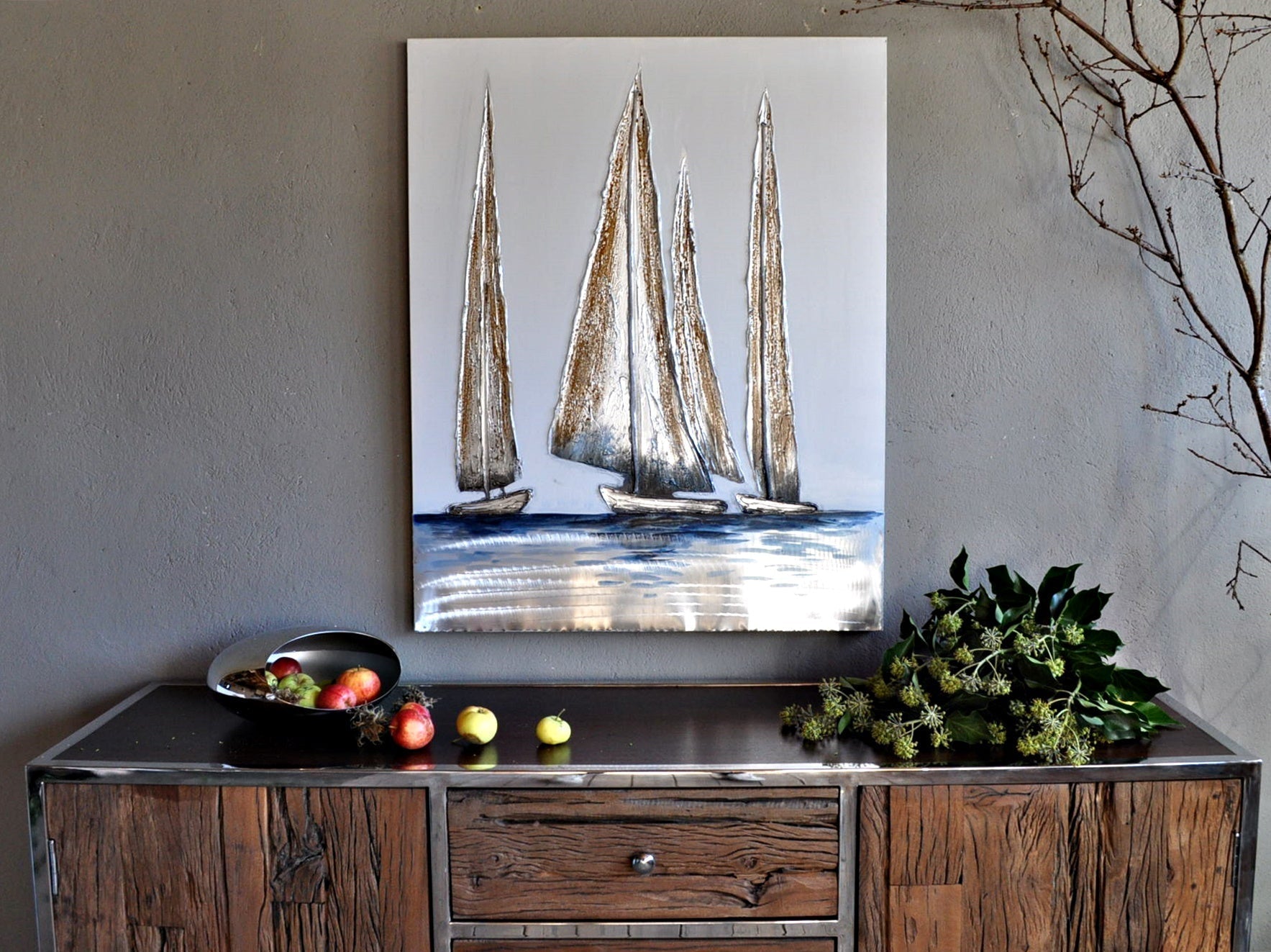 ÖL-Bild auf Leinwand mit Alu 100 x 80 cm